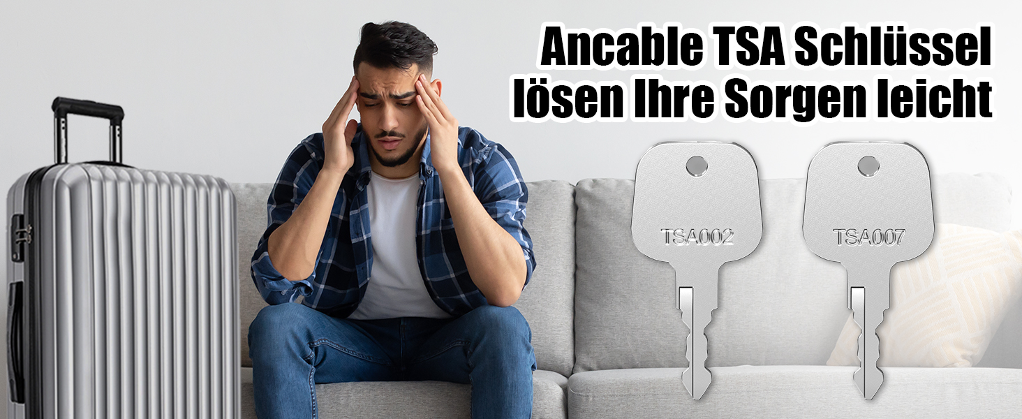 Schlüssel für TSA007 TSA002, Ancable 2 Stück TSA 007 002 Schlüssel Gepäckschlüssel, Master Key ...
