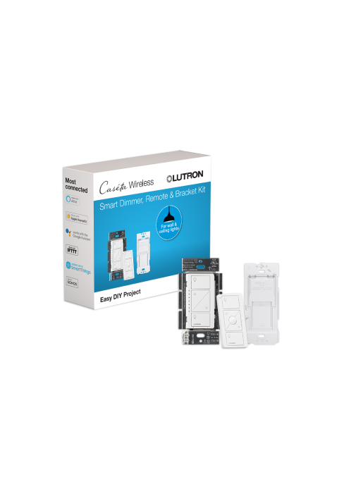 Lutron Diva Smart Dimmer Light Switch 3-Way Kit for Caseta Smart Lighting, w/Plate, Pico Remote ...