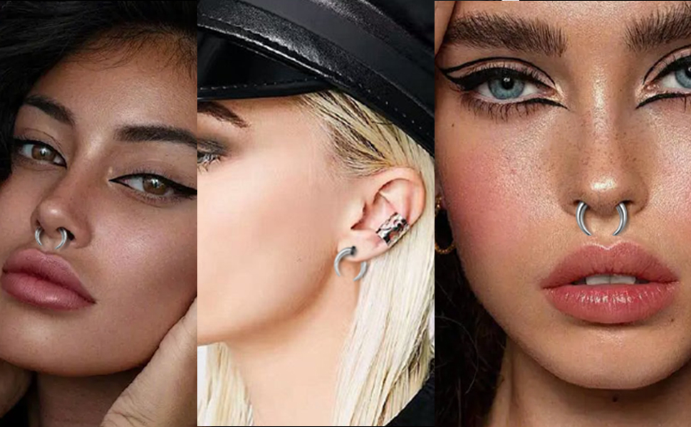 Amazon.com: 6ixGosh 6G Septum Pincher Tapers Septum Rings Stainless Steel Pincher Septum ...