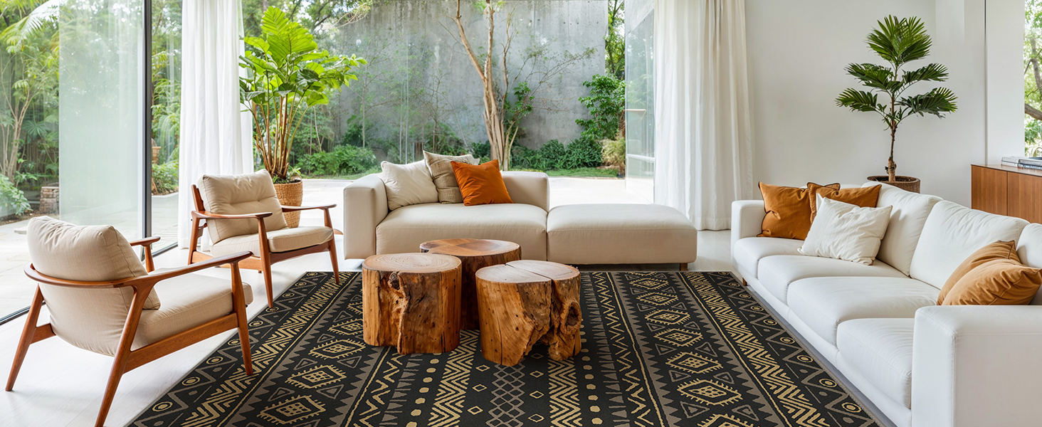 Amazon.com: GENIMO Indoor Outdoor Area Rug 5' X 7', Lightweight Washable Patio Rug Non Shedding ...