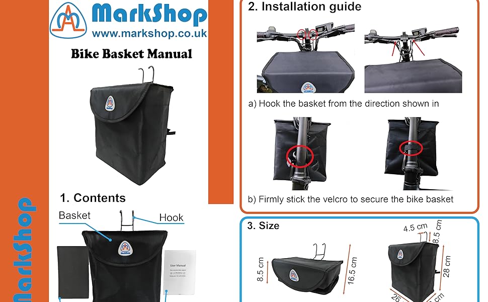 Markshop assemble-free easy install water proof large capacity with lid flexible fabric bike ...