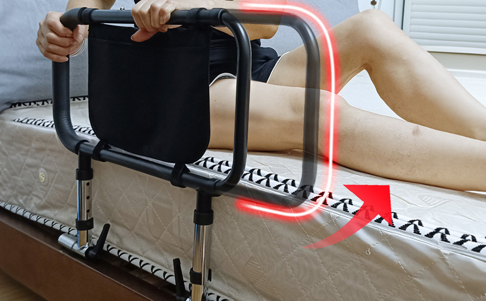 Amazon.co.jp: BQKOZFIN ベッド用 起き上がり手すり ベッド 手すり 立ち上がり補助 伸縮 ベッドガード 4段階高さ調節可能 介護用品 折り畳み 転落防止 簡単組み立て ...