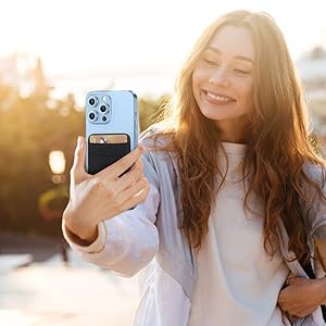 Amazon.com: SHANSHUI Wallet for Magsafe, Stretchy Magnetic Phone Wallet Card Holder for Back of ...