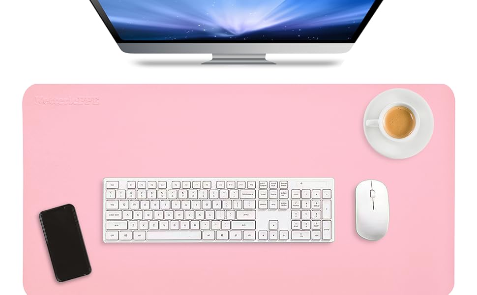 Amazon.com : Pink Desk Pad, Large Mouse Mat, Keyboard Mat, Waterproof ...