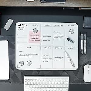 Amazon.com : Aroundesk Double Sided Weekly Dry Erase Board with Stand ...