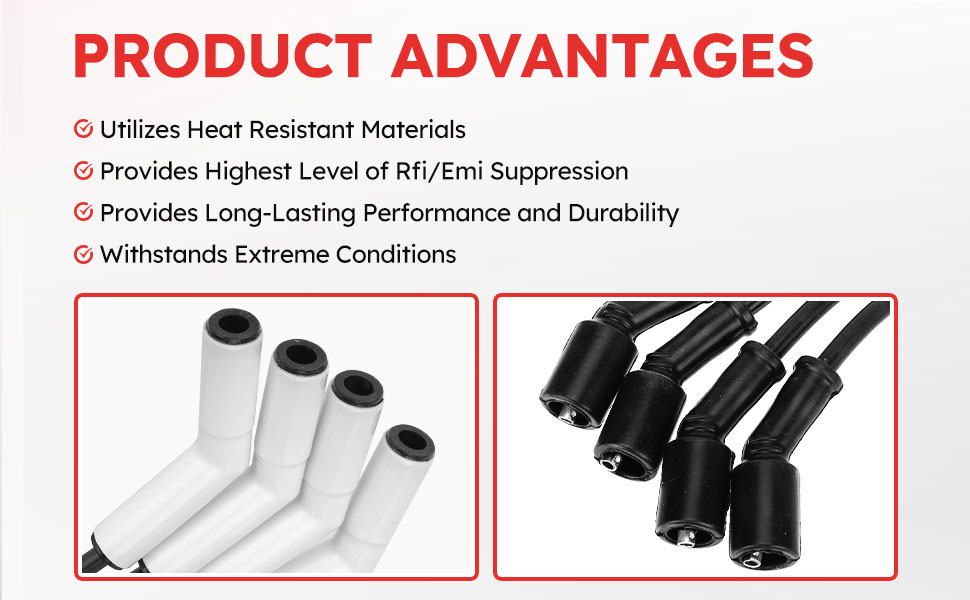 Amazon.com: 9070C Ceramic Boot Spark Plug Wires Set Extreme 9000 Ceramic Boot for GM LS3/LS4/LS7 ...