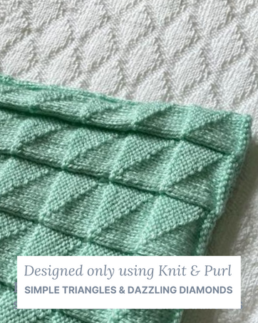 Peach Unicorn Designs Knitting Patterns for Baby Blankets x 2, Simple ...