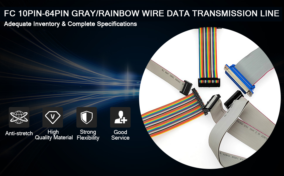 Amazon.com: Fielect 2pcs IDC 30 Pin Connector Gray Wire Flat Ribbon Cable Connector Length 30cm ...