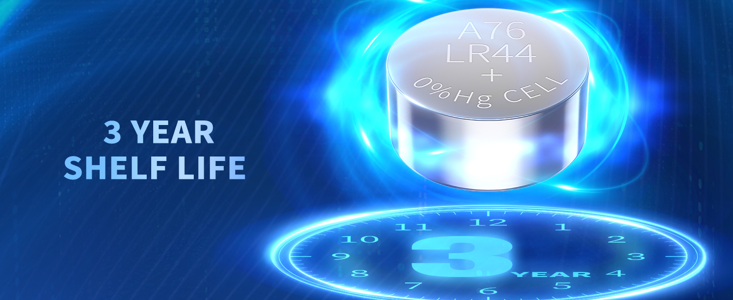 POWEROWL LR44 Battery, L1154F AG13 357 303 A76 1.5V Button Coin Cell Batteries (24 Count, Blue ...