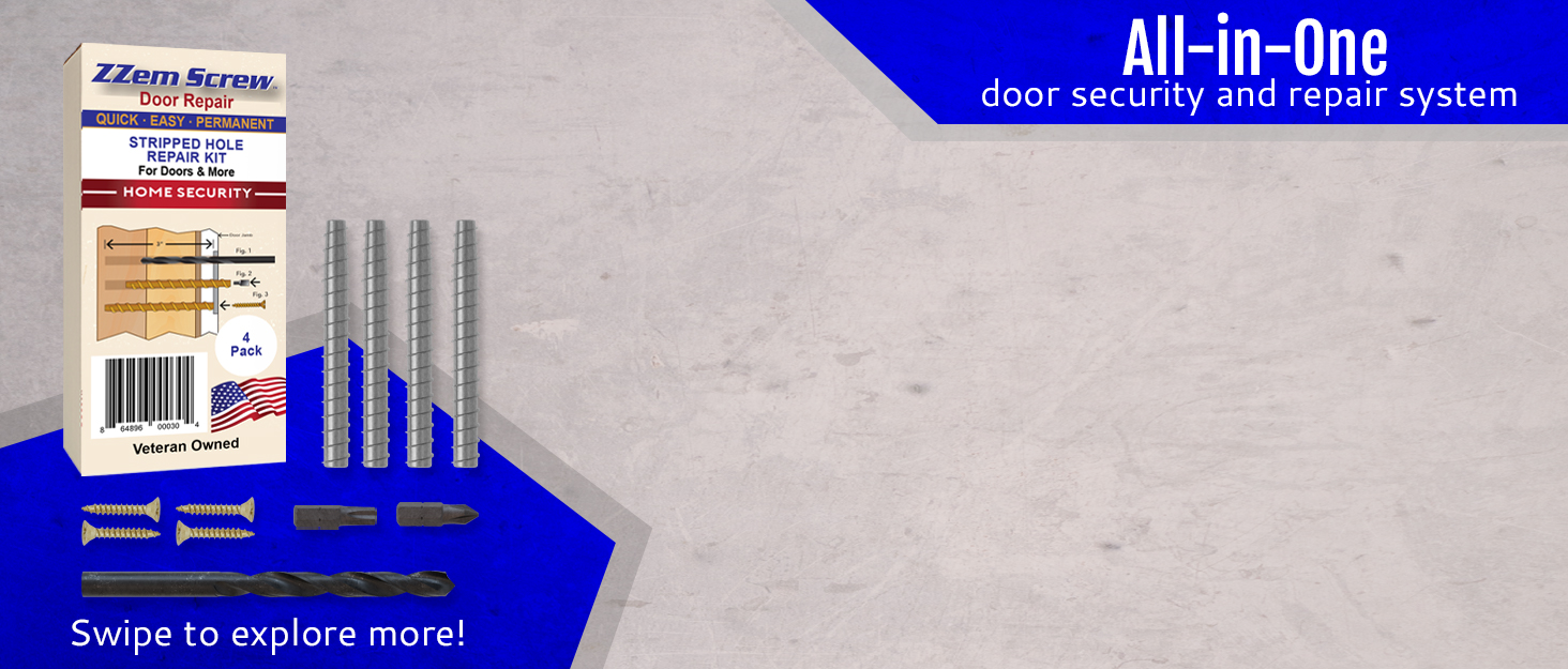 4-PK - #9x3 Permanent Door Hinge Repair Kit – Easy Stripped Screw Hole ...