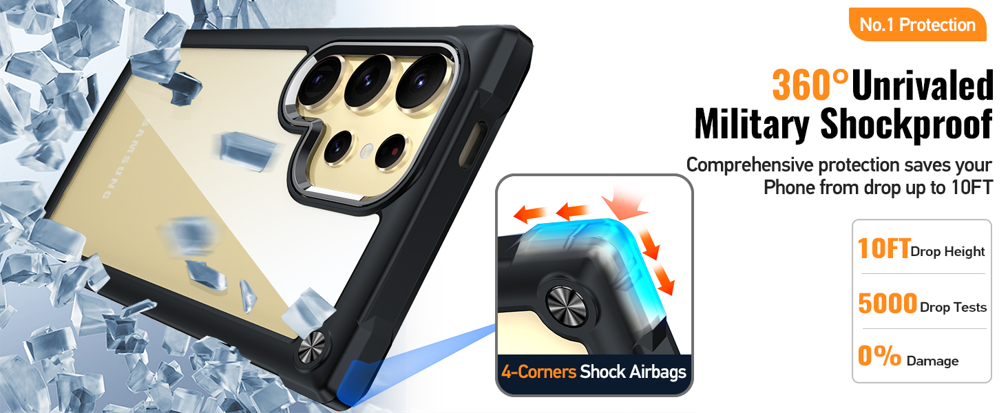 Amazon.com: Oterkin for Samsung Galaxy S24 Ultra Case Clear, [20X Anti-Yellowing] S24 Ultra Case ...