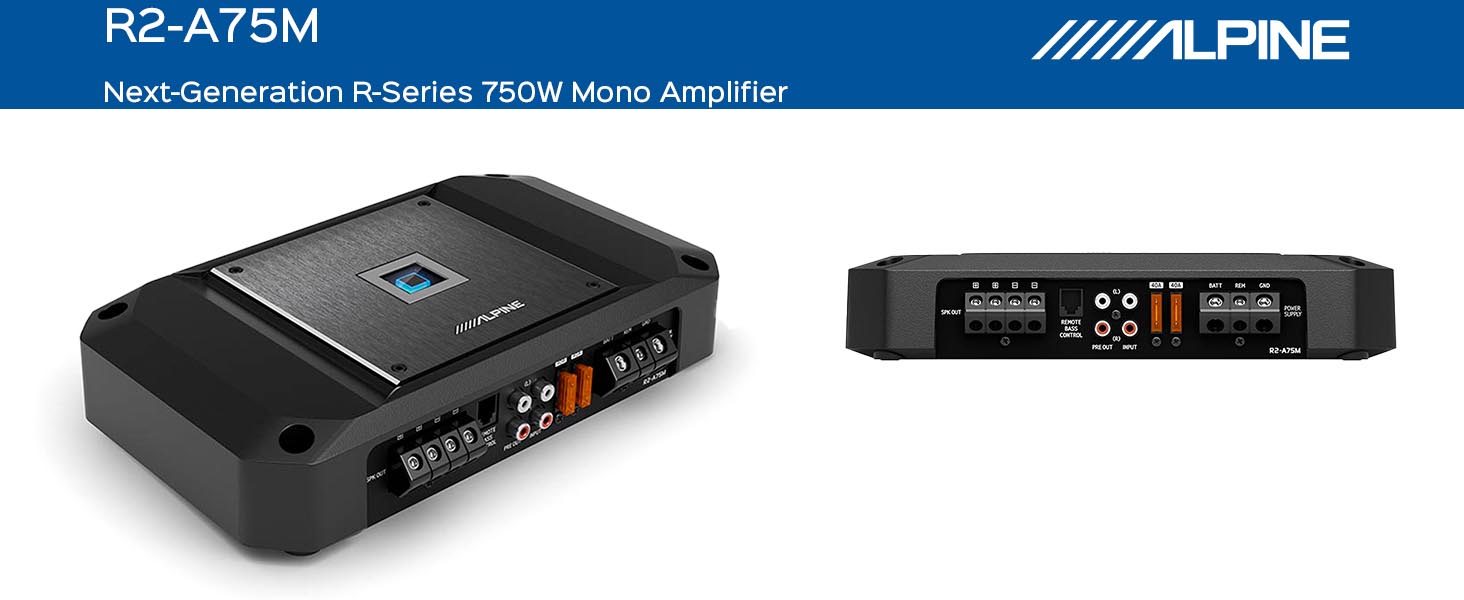 Amazon.com: Alpine R2-A75M R-Series Mono Subwoofer Amplifier - 750W at 1-Ohm, Hi-Res Certified ...