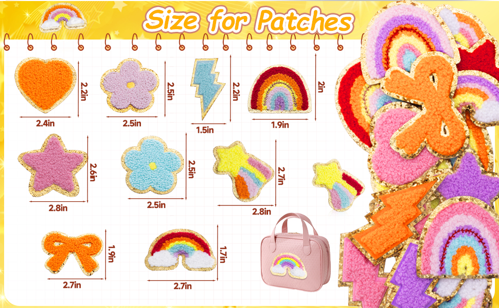 Amazon.com: 50PCS Preppy Cute Chenille Patches Self Adhesive ...