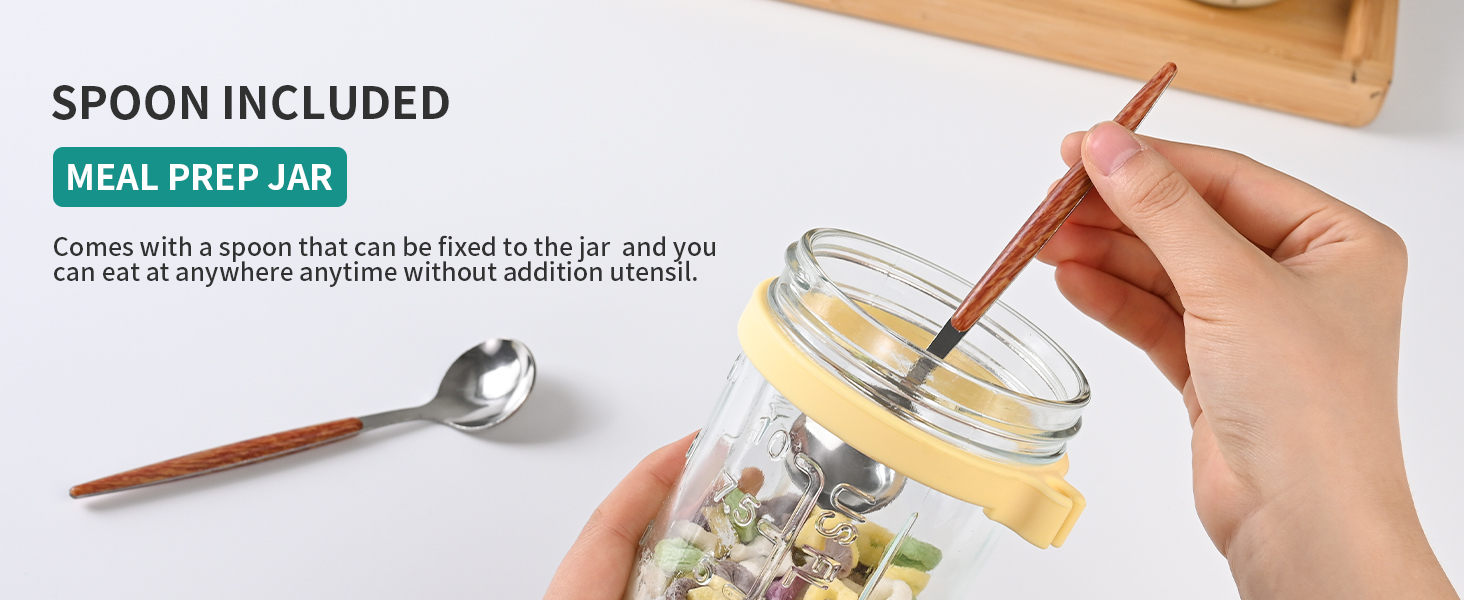 Amazon.com: Xileanalee 6 Pack Overnight Oats Containers with Lids and Spoons-18 Oz Overnight ...