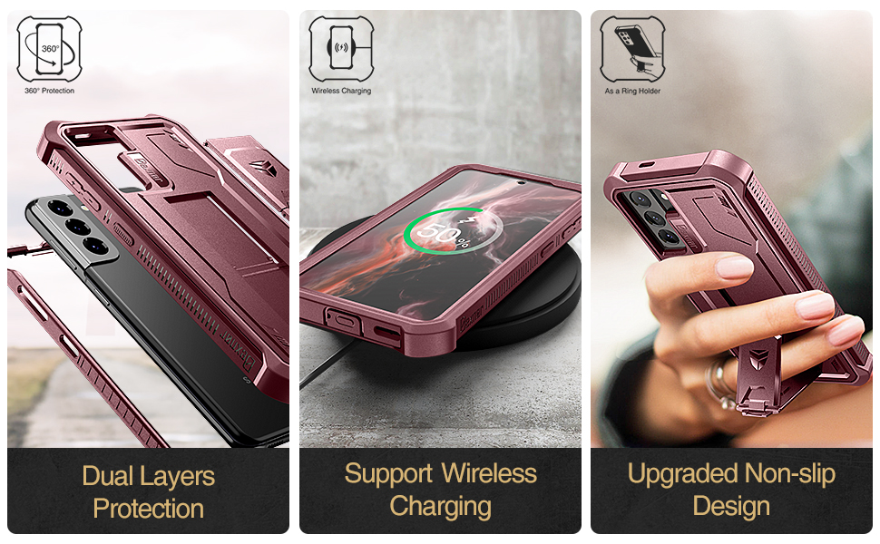 Amazon.com: Dexnor for Samsung Galaxy S21+ Plus Case, [Built in Screen Protector and Kickstand ...