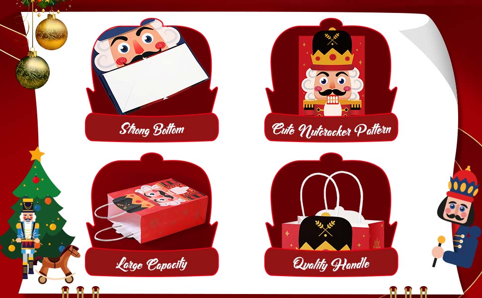 Amazon.com: Funrous 16 Pieces Nutcracker Christmas Gift Bags Nutcracker ...