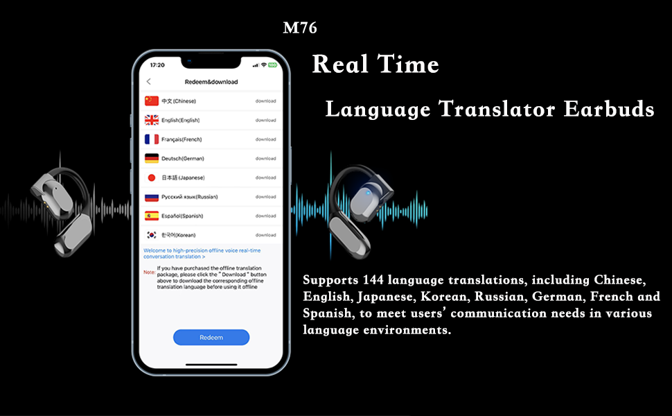 Amazon.com : Real Time Language Translation Earbuds, Open Ear AI ...