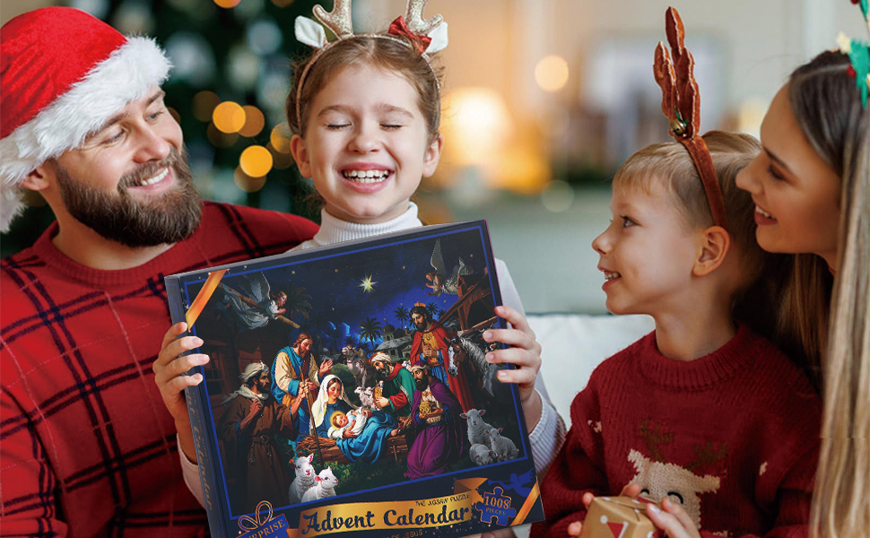 Amazon.com: Nativity Scene Jigsaw Puzzle 2024 Advent Calendar Puzzles for Kids and Adults 1008 ...