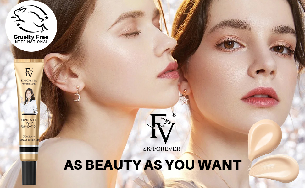 FV Medium Coverage Hydrating Foundation - Waterproof, Oil-Free, 12HR Long Lasting Matte Liquid ...