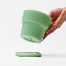 Amazon.co.jp: ideaco (イデアコ) ガラス 植木鉢 3号 直径 11.5cm ジェード Milk Glass Planter Pot 3 (ミルクガラスプランターポット 3 ...