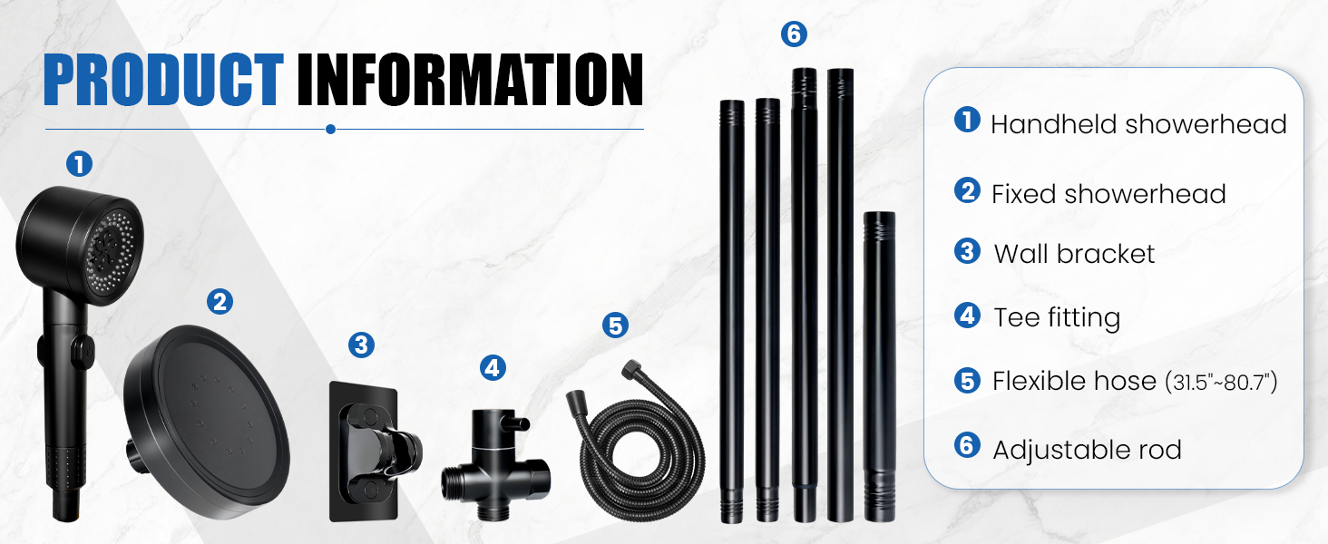 DEVA FRONSA Dual Shower Head for Couples, Double Shower System for Two People, 6+3 Adjustable ...