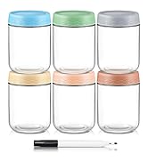Amazon.com: DRKIO 4 Pack Glass Overnight Oats Containers with Lids and Spoons 16 Oz Mason Jars ...