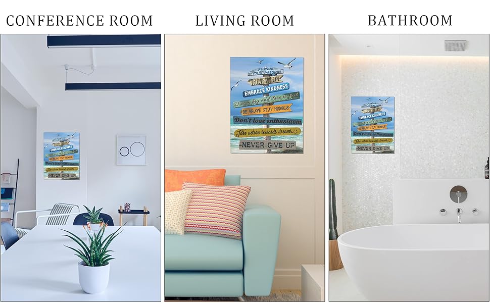 Amazon.com: NIAXAUYT Inspirational Wall Art Motivational Ocean Beach ...