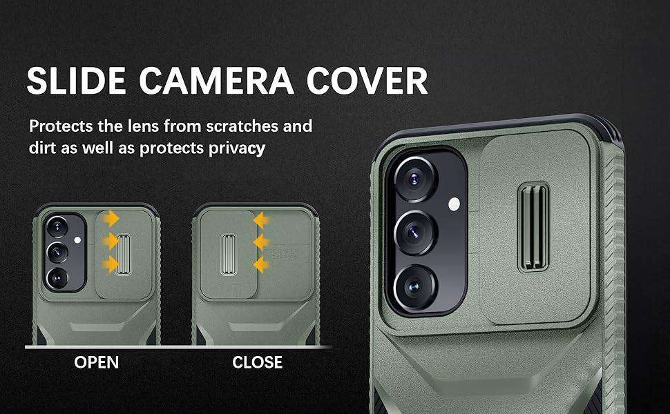 Amazon.com: LATVIN for Samsung Galaxy A25 5G Case with 1 Screen Protector, Built-in Slide Camera ...