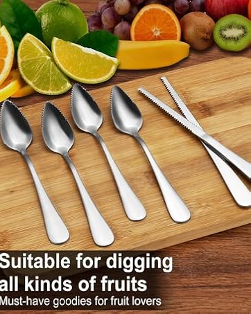 Amazon.com: Hunnycook Grapefruit Stainless Steel Flatware Set, 8 Grapefruit Spoons, 2 Grapefruit ...