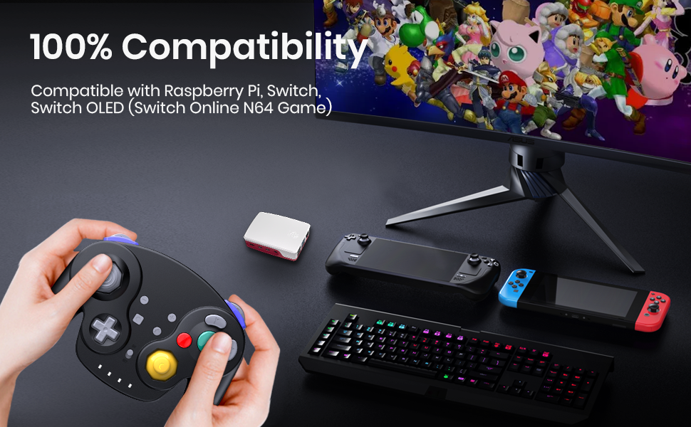 Amazon.com: 2.4 GHz Wireless NGC Switch Online Controller, GameCube ...