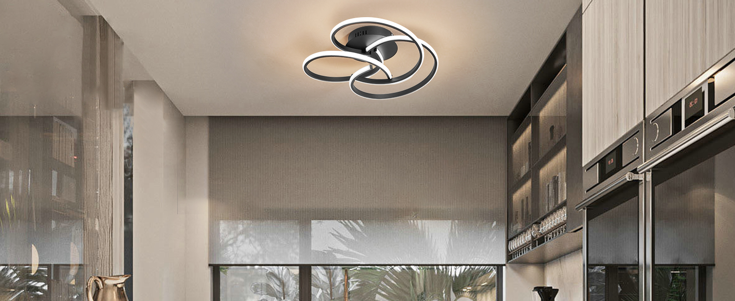 CANEOE Modern Led Ceiling Light, 42W Dimmable Close to Ceiling Light ...