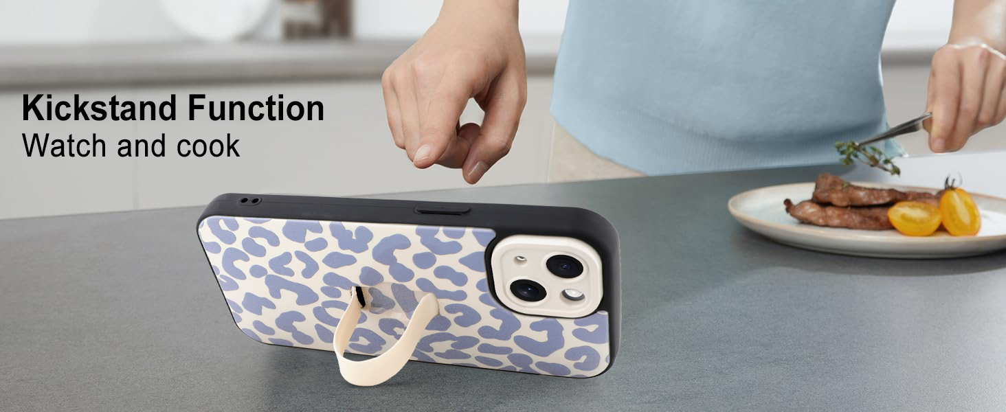 Amazon.com: Jefonha Compatible with iPhone 15 Case with Finger Hand Strap Kickstand, Trendy Cool ...