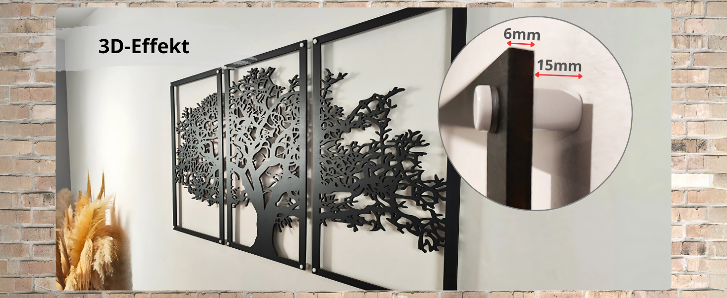 Amazon.de: VAILLA Wanddeko, Wandbild aus Holz, Home Wall Art Dekoration 3D, Moderne Bilder für ...