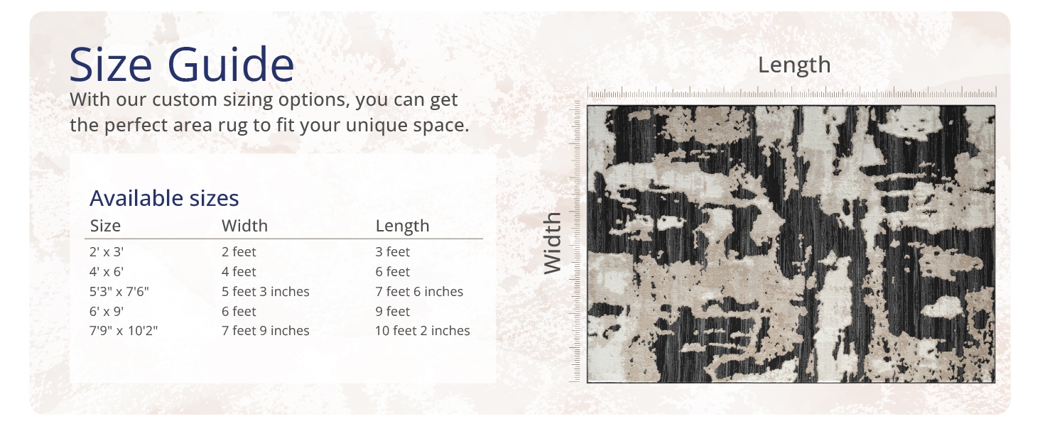 Amazon.com: Abani Terra Cream Area Rug for Living Room, Bedroom - Black Abstract Pattern - 8' x ...