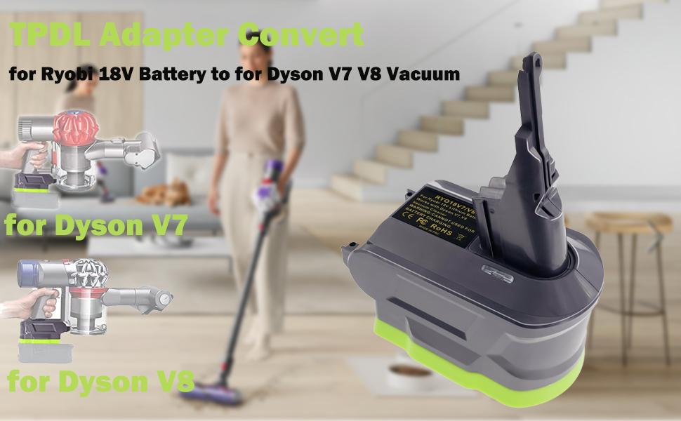 Amazon.com: TPDL 2-in-1 Battery Adapter for Dyson V7/V8 Vacuum Cleaner, for Ryobi 18V Lithium ...