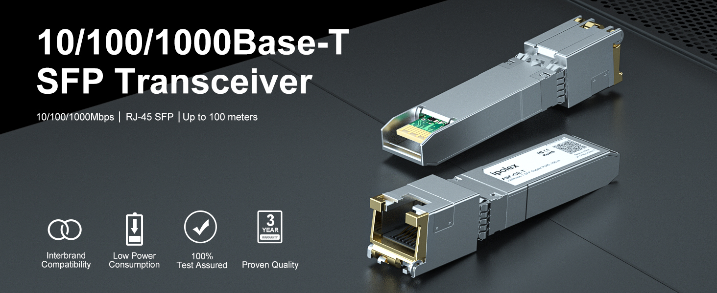 Amazon.com: 100/1000BASE-T Copper SFP to RJ45 Transceiver, Auto-Negotiation Gigabit RJ45 SFP ...