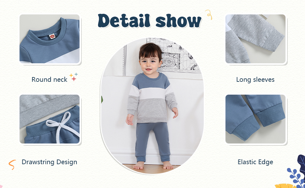 Amazon.com: Newborn Infant Baby Boys Fall Outfits Long Sleeve Sweatshirt Elastic Pants Suit ...