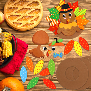 Amazon.com: ceiba tree Turkey Craft Kits for Kids Thanksgiving Wreath ...