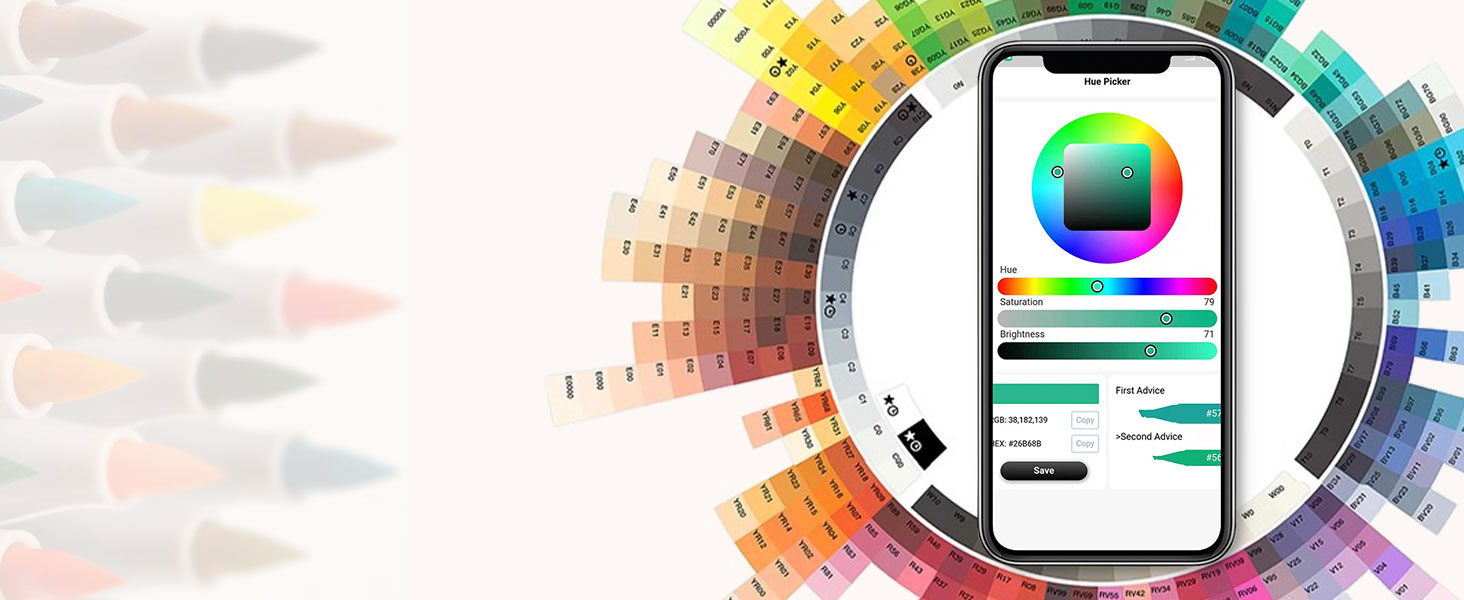 Amazon.com : Brled 320 Colors Alcohol Markers with Free App, Chisel Tip ...