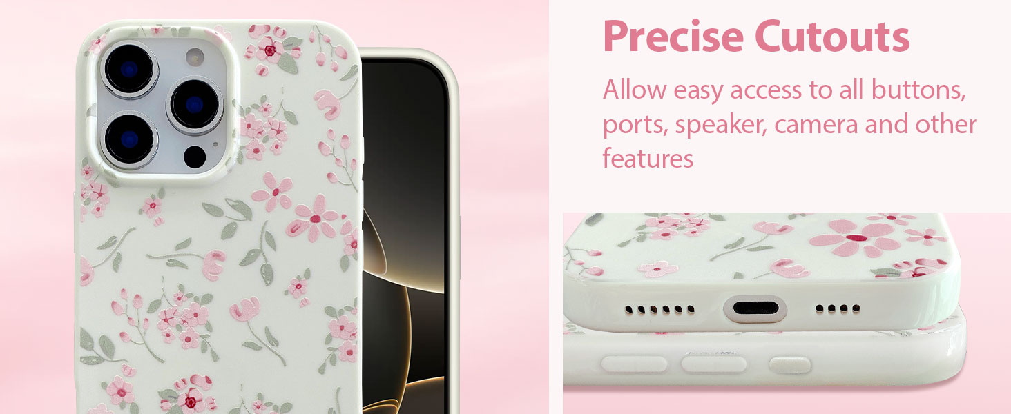 Amazon.com: QLTYPRI for iPhone 12 Case/iPhone 12 Pro Case, Cute Pink Floral Flower Pattern ...