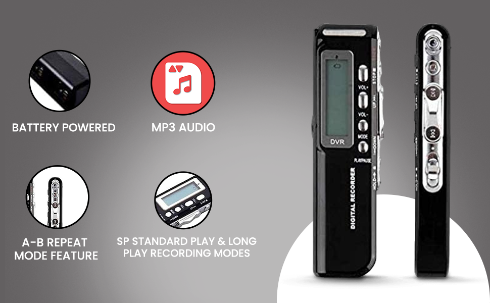 VTI Mini Digital Mp3 Player-Telephone & Voice Recorders 8 GB Voice Recorder Best Equipment for ...