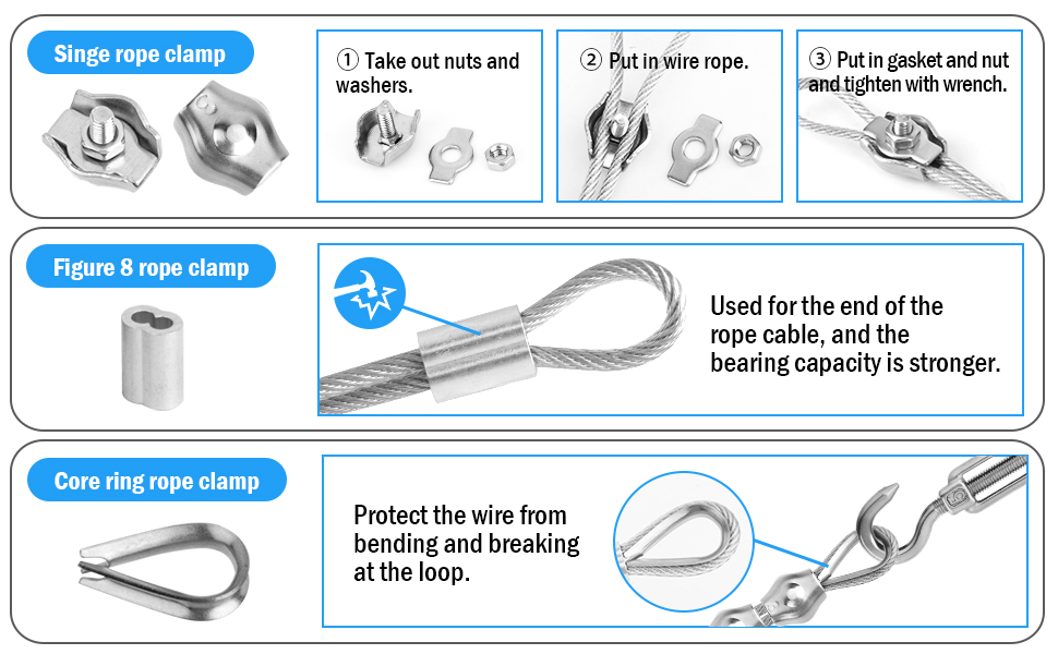 Inlisy String Light Hanging Kit, 200Ft Nylon Coated Stainless Steel 304 ...