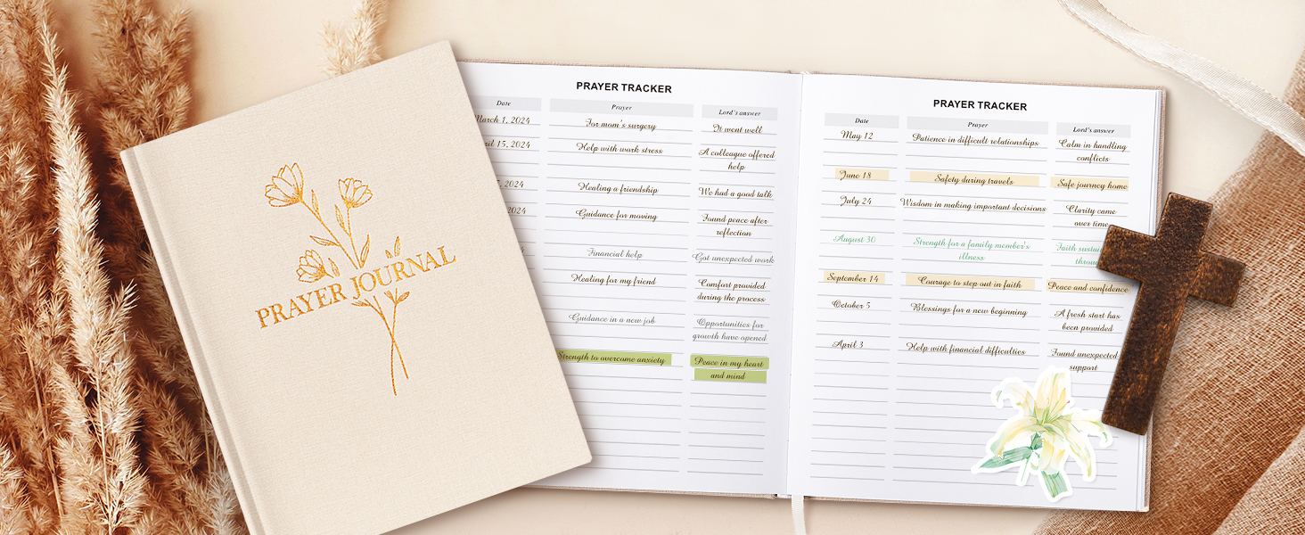 Lanpn Bible Prayer Journal for Women Men, 68 Weeks Linen Bible Study Journal Christian Prayer ...