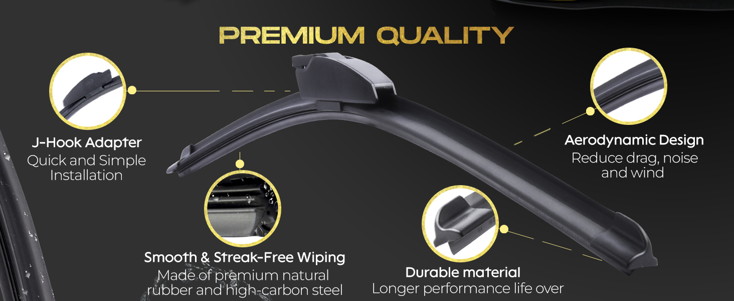 Amazon.com: OEM Quality Windshield Wiper Blades, 26” and 20” DSV Standard Car Wiper Blades With ...