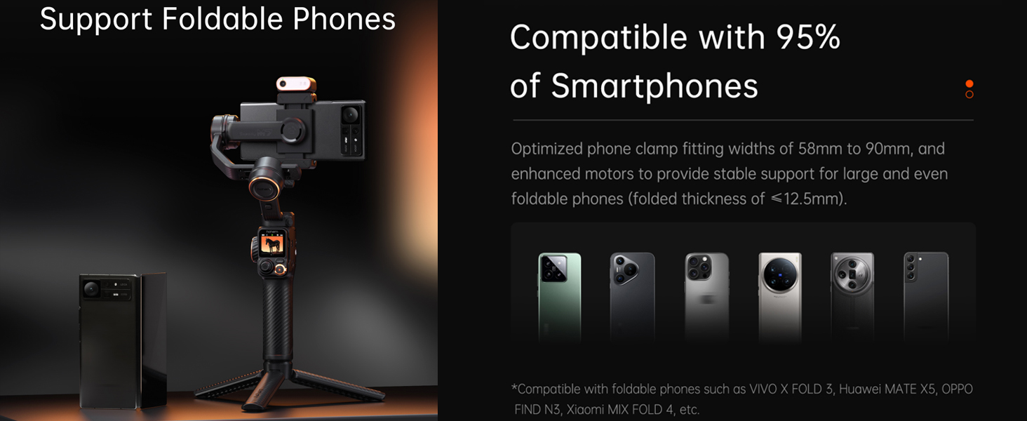 Hohem iSteady M7 Gimbal-Stabilisator für Smartphone, 3-Achsen-Telefon ...