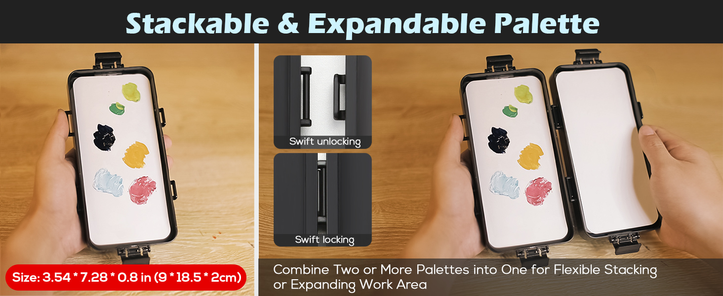 KRYDRUFI Portable All-in-One Modular Painting Station with Paint Brush Cleaner and Holders,Wet ...