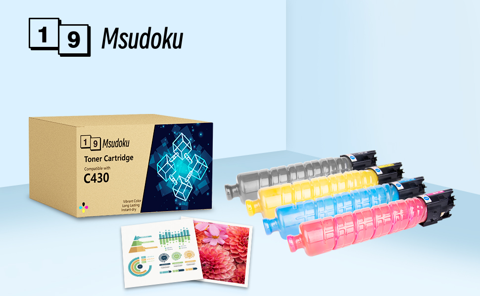 Amazon.com: Msudoku Compatible SP C430A C440DN Toner Cartridge 4 Pack Replacement for Ricoh ...