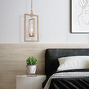 Optimant Lighting Gold Pendant Lighting for Kitchen Island, 1-Light ...