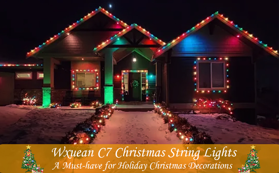 C7 Christmas Lights Outdoor 25Ft Vintage Christmas Lights 25 Ceramic ...