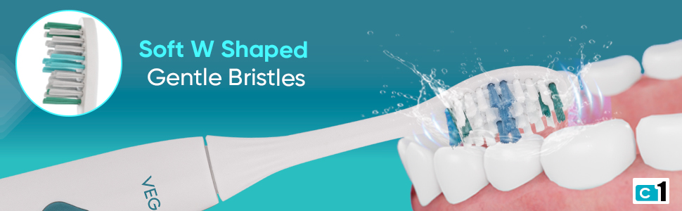 Vega CareOne C1 Electric Toothbrush Battery Operated with IPX7 Waterproof, 3 Brush Head, 2 Min ...